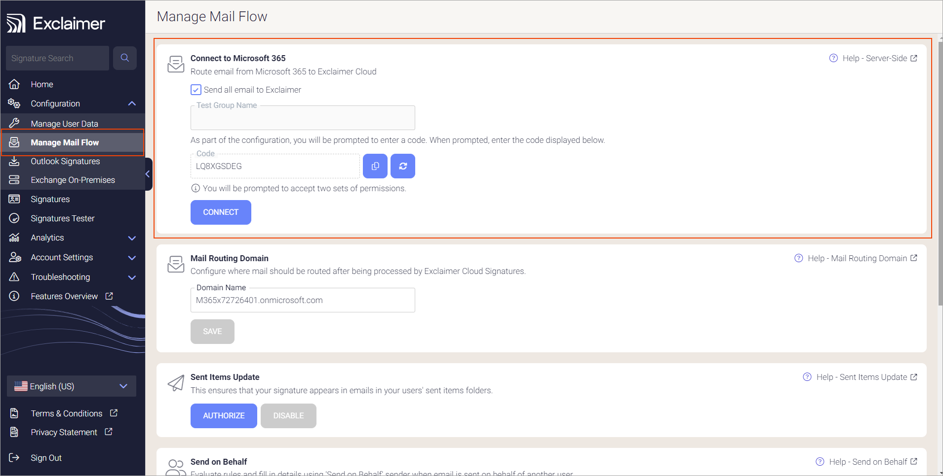 Connect to Microsoft 365 – Exclaimer Knowledge Base